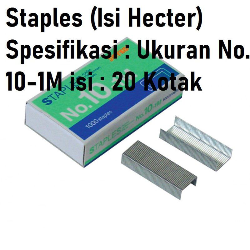 Staples (Isi Hecter) Spesifikasi : Ukuran No. 10-1M