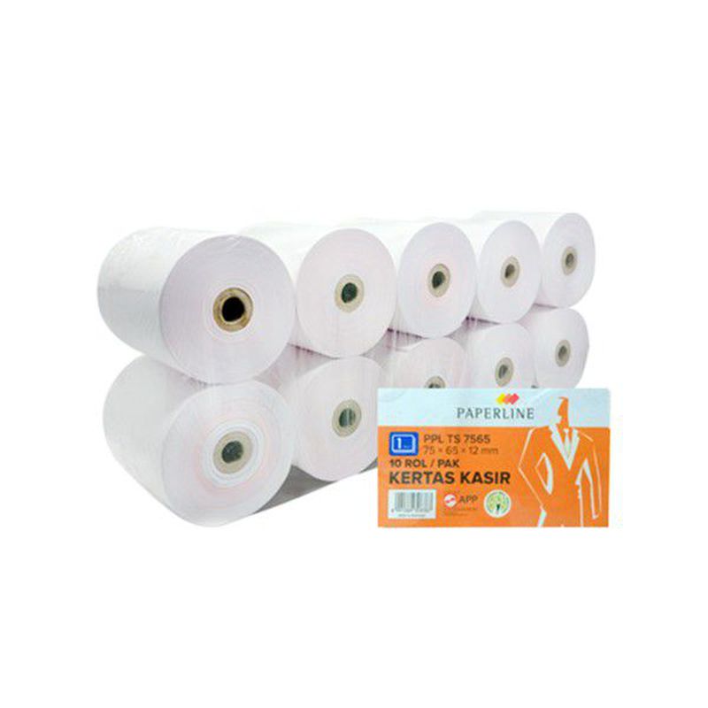 KERTAS KASIR PAPERLINE 75X65x12 mm 1PLY PAPER ROLL