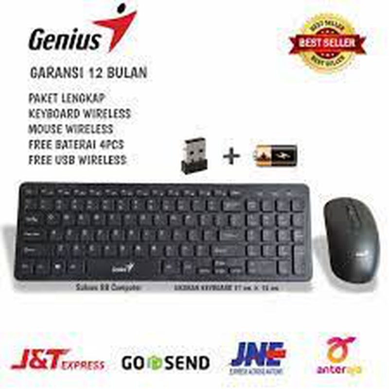 GENIUS WIRELESS KEYBOARD AND MOUSE SET COMBO GKM520 KEY FULLSIZE