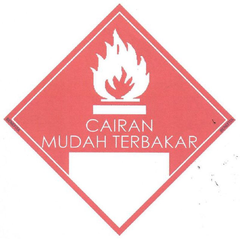 Signage Akrilik CAIRAN MUDAH TERBAKAR