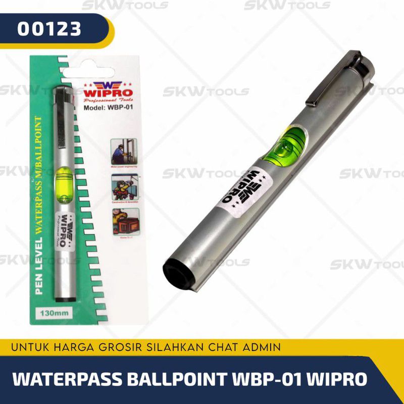 Waterpass Mini Model Ballpoint Pen Almunium / Alat Ukur Wipro