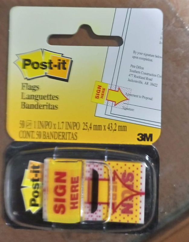 Post It Sign Here 3M