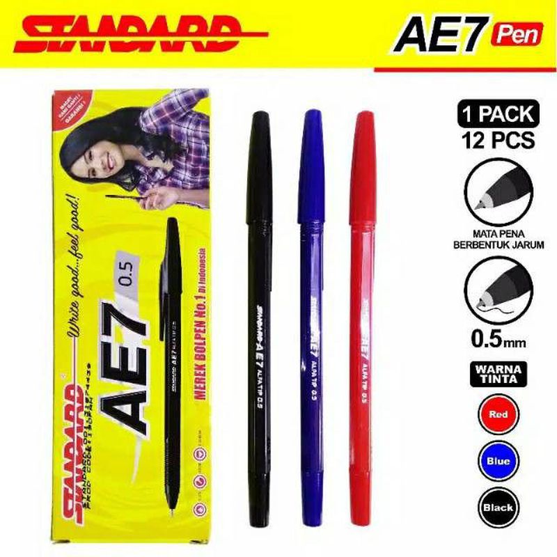 Pulpen Merah / Hitam / Biru Standard
