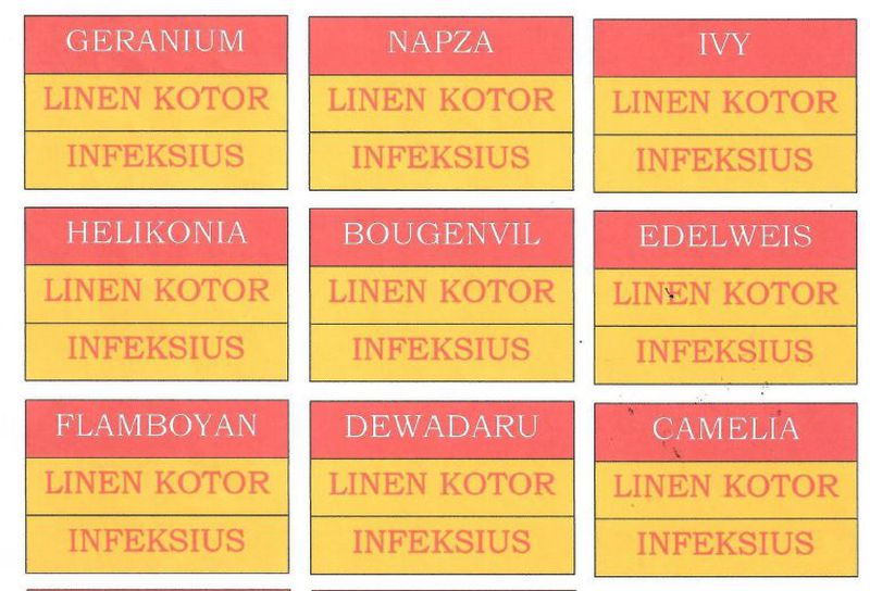 Stiker Custom Nama Ruangan + Linen Kotor Infeksius