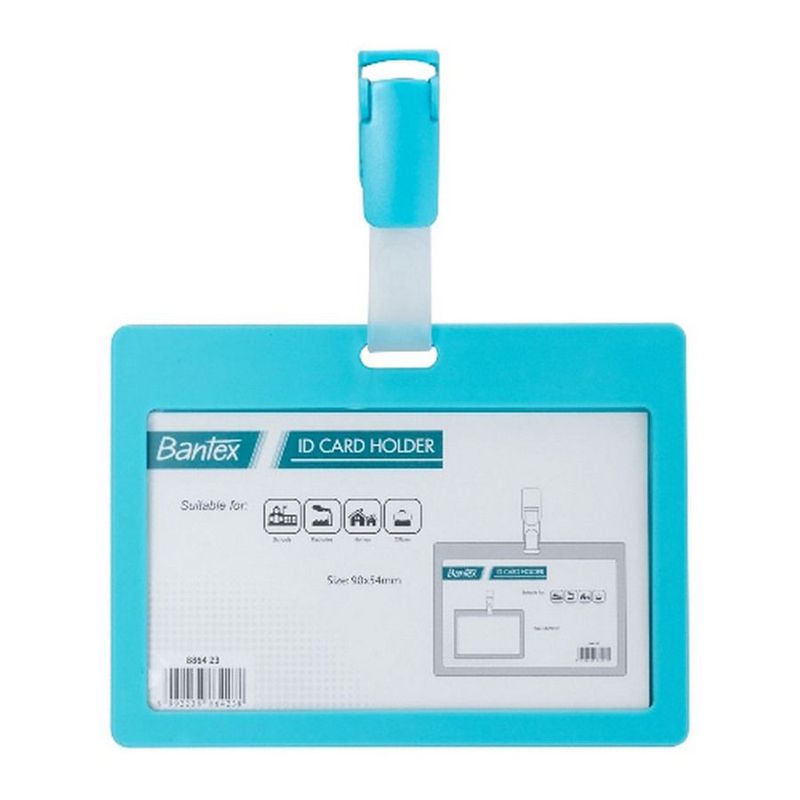 ID Card Holder Landscape BANTEX dengan Penjepit Warna Sky Blue 886423