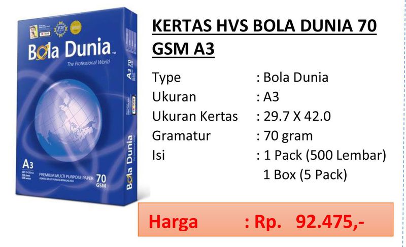 Kertas HVS 70 gram A3