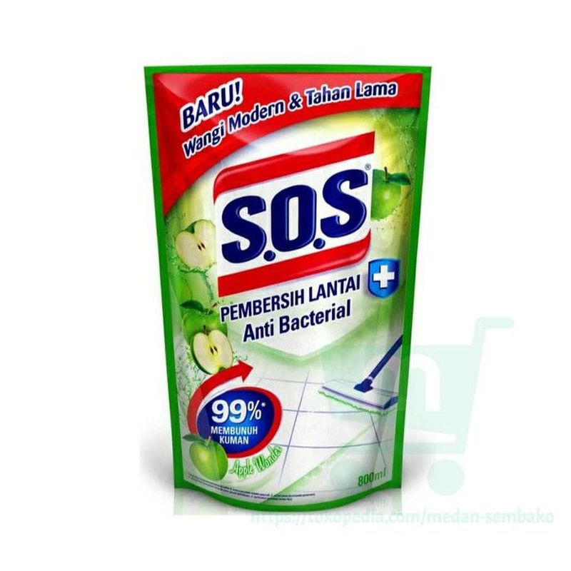 Pembersih Lantai SOS Apple Refill 800 ml