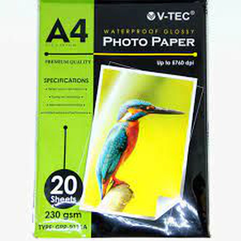 Glossy Photo Paper A4 20 sheets 230 Gsm