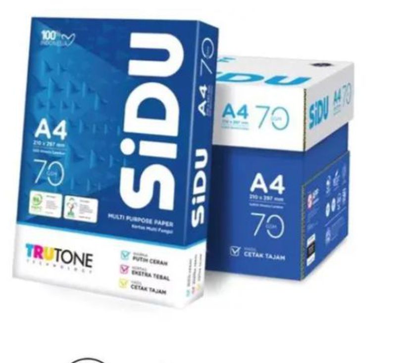 KERTAS HVS A4 70 GRAM SIDU