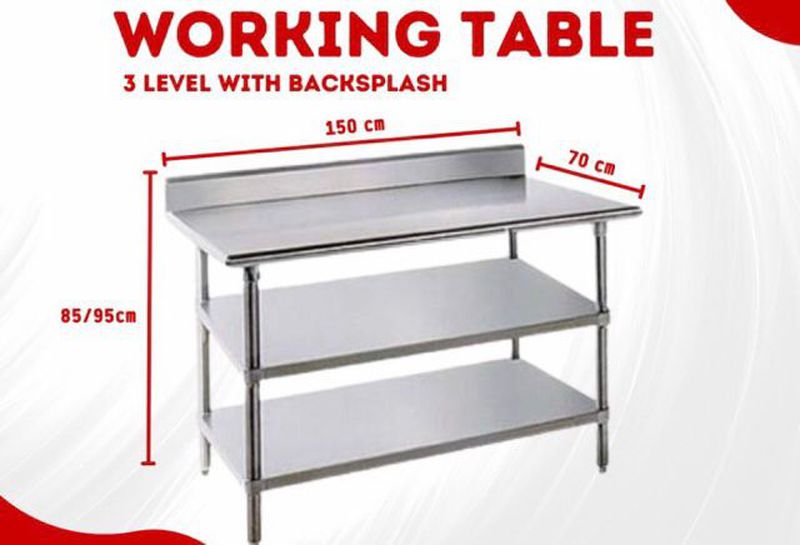 Meja Stainless: 3 Level