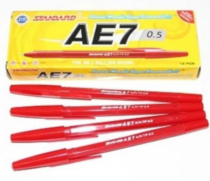 pena ballpoin standard AE7 merah