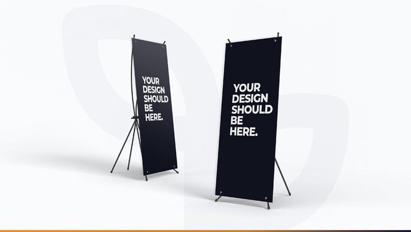 Cetak X Stand Banners 75 x 150 cm kaki Plastik bahan Backlite