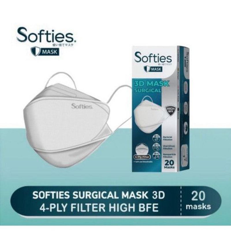 Softies 3D Mask 4ply Convex Medis isi 20pcs