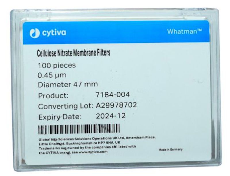 Cellulose Nitrate Membrane Filter 0,45 um dia. 47 mm 100 pcs