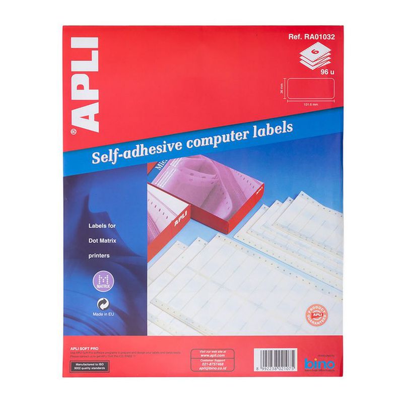 Stiker Label APLI Continuous Form 101,6 mm X 36 mm 96 Unit-RA01032