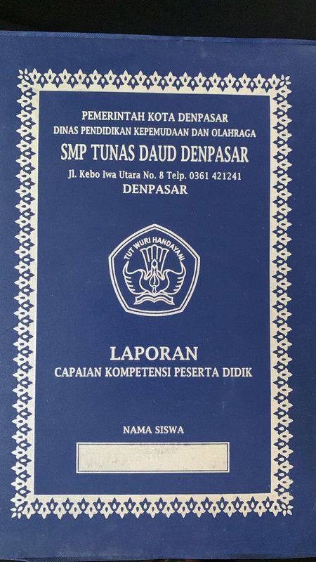 Sampul Rapot SD, SMP, SMA