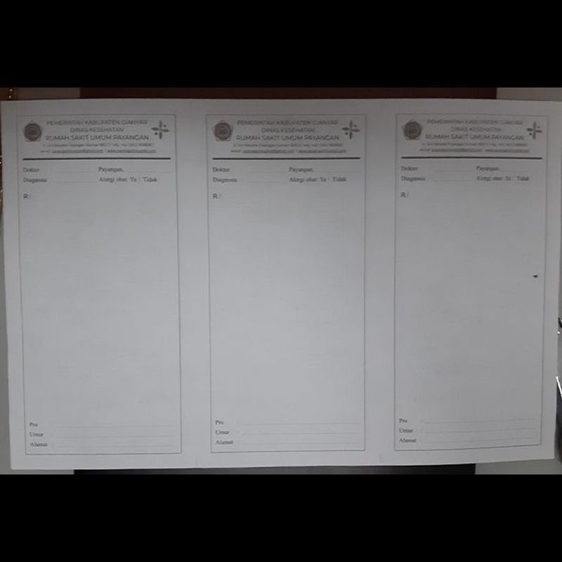 Kertas Resep (langsung potong)