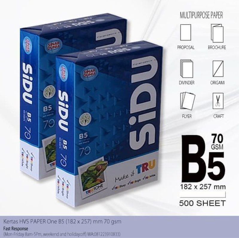 Ketas HVS B5 70 Gsm Sinar Dunia