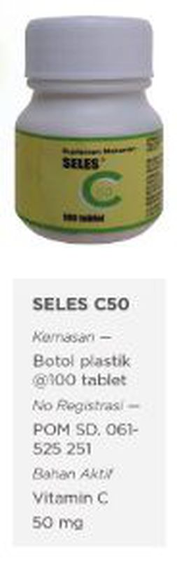 SELES C 50 MG TABLET POT/100_SELES