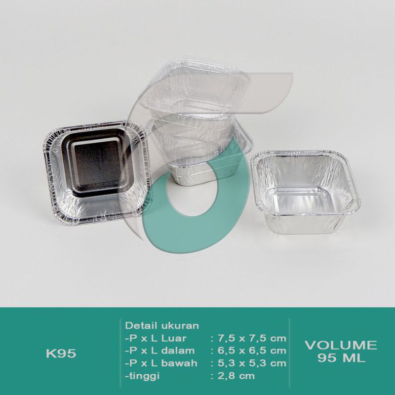 alumunium foil cup K95 OX 100 Tanpa tutup