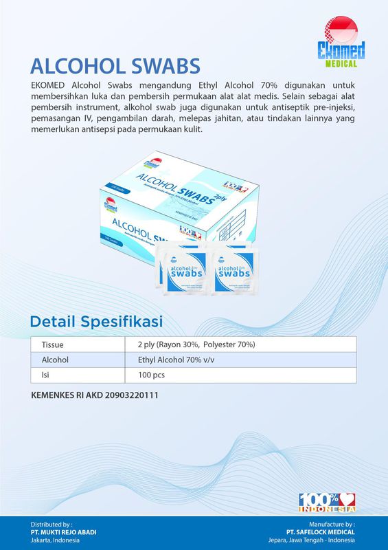 Alkohol Swab 2 Ply @100 Pcs