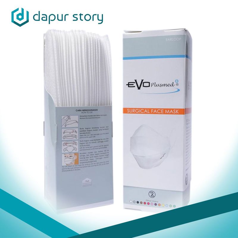 Masker Medis Evo Plusmed 4D Earloop 3ply 1 box isi 25 pcs