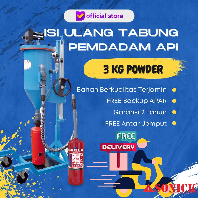 Isi Ulang Tabung Apar 3 Kg Powder Premium ABC Portable Pressure
