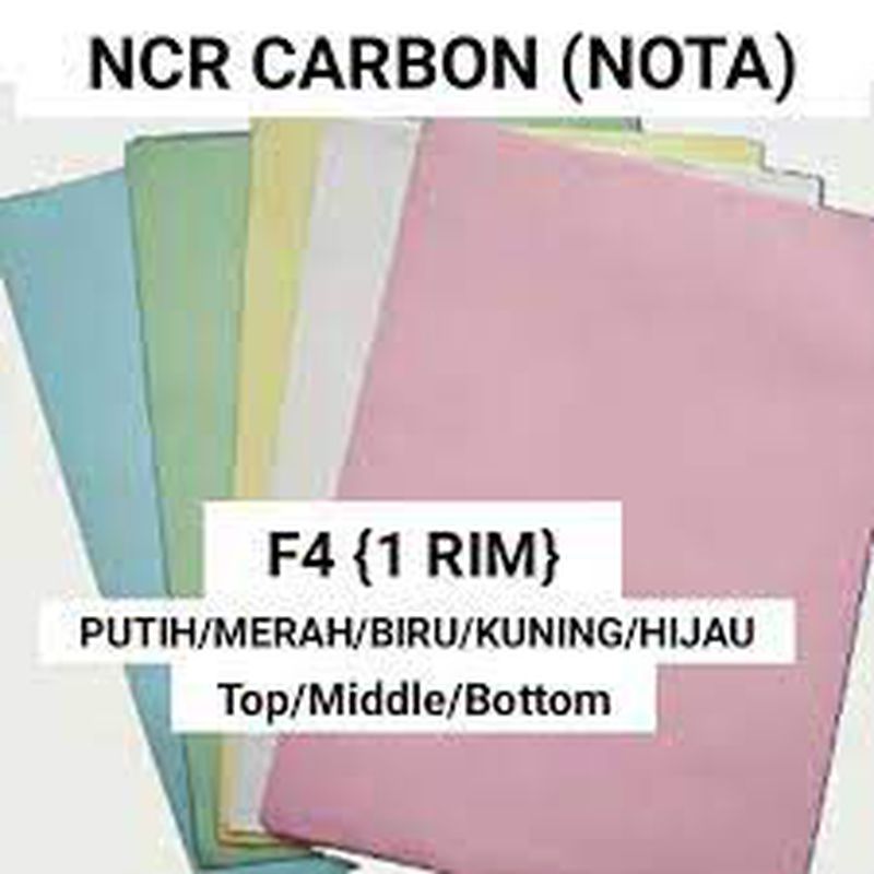 Multu Copy Kertas NCR Bottom Merah/Kuning/Hijau/Biru/Putih ukuran F4 ...
