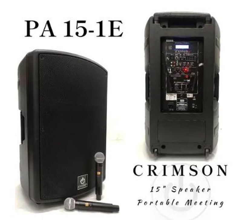 SPEAKER PORTABLE WIRELESS MEETING 15 INCI CRIMSON PA151E FULL RAM