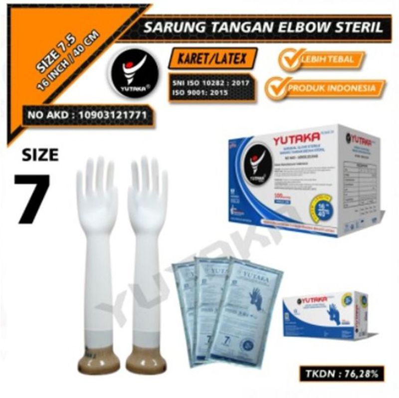 SARUNG TANGAN Elbow steril Size 7 latex untuk obgyn/ Gynaecologi / kebidanan