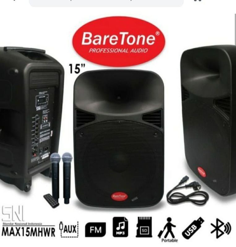Baretone 15inch (Speaker Aktif+roda) FREE STAND