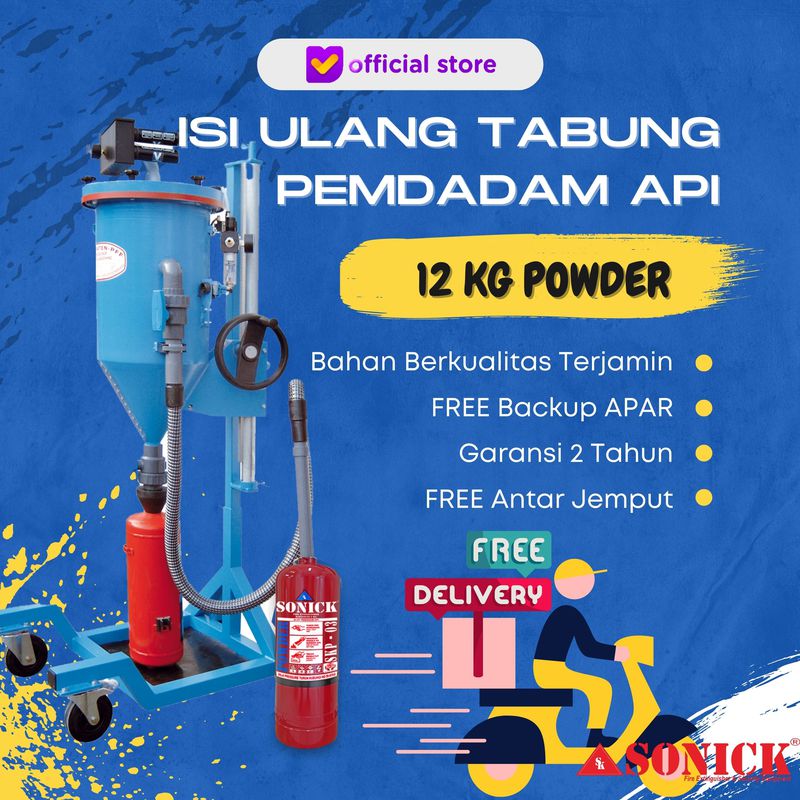 Isi Ulang Tabung Apar 12 Kg Powder Premium ABC Portable Pressure