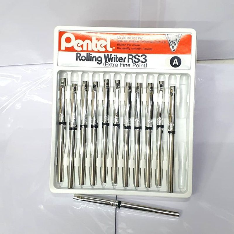 Pentel Pulpen/Ballpoint Rolling Writer - Hitam