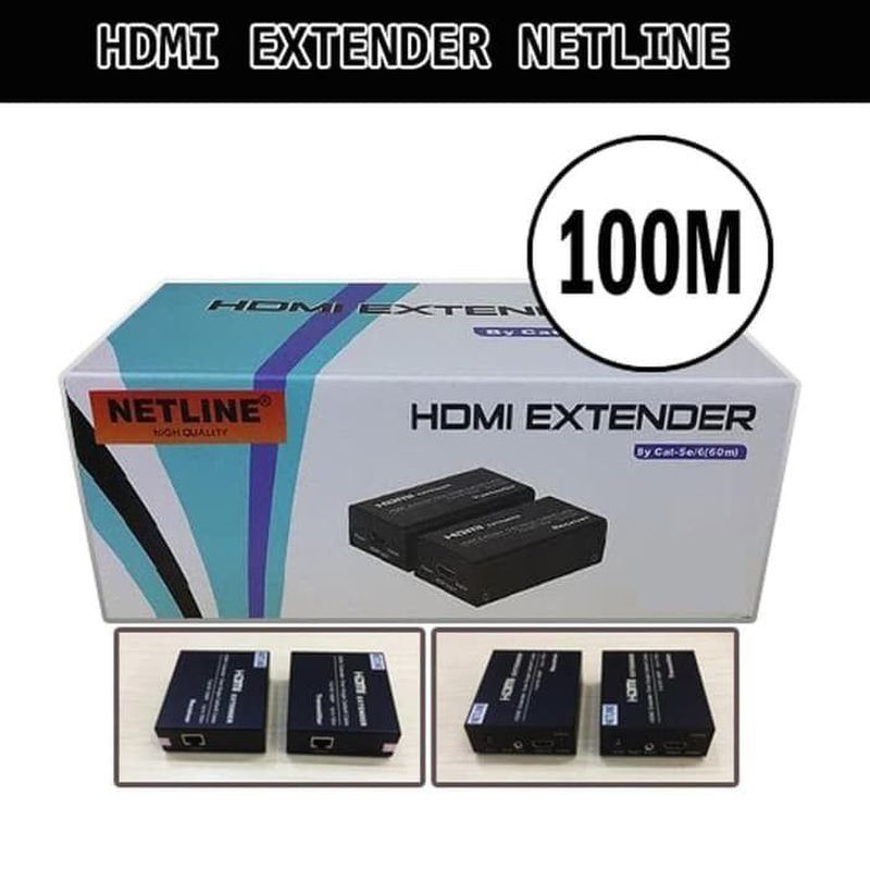 HDMI Extender 100 Meter Via Cat 5e Atau Cat6