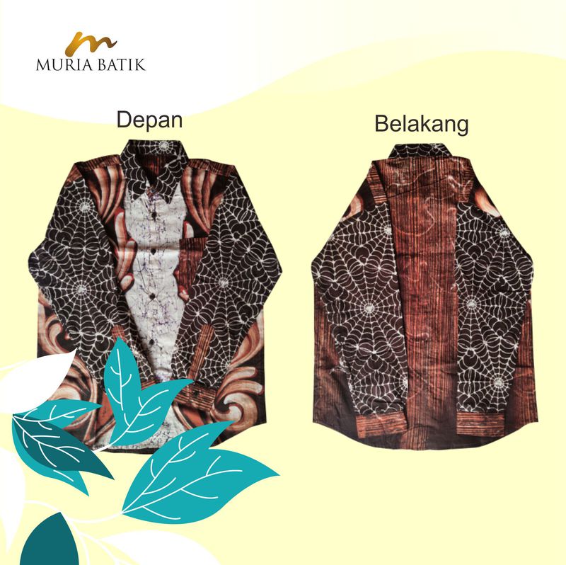 Kemeja Batik Motif Bunga Jaring Laba-Laba