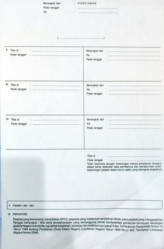 CETAK SPPD (SURAT PERINTAH PERJALANAN DINAS) / BUKU