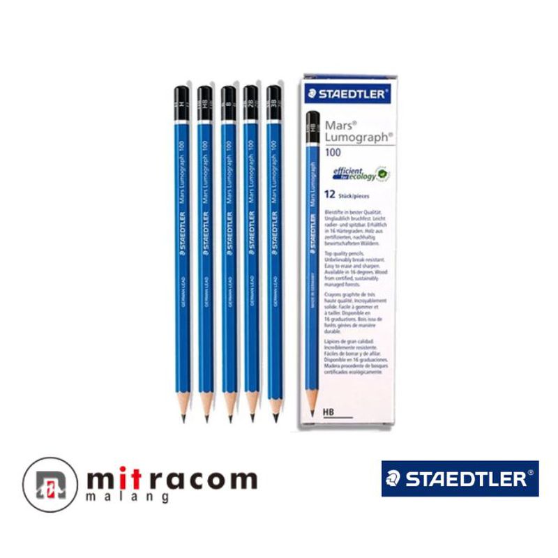 Pensil Staedtler Mars Lumograph 2B Pensil isi 12 Pcs