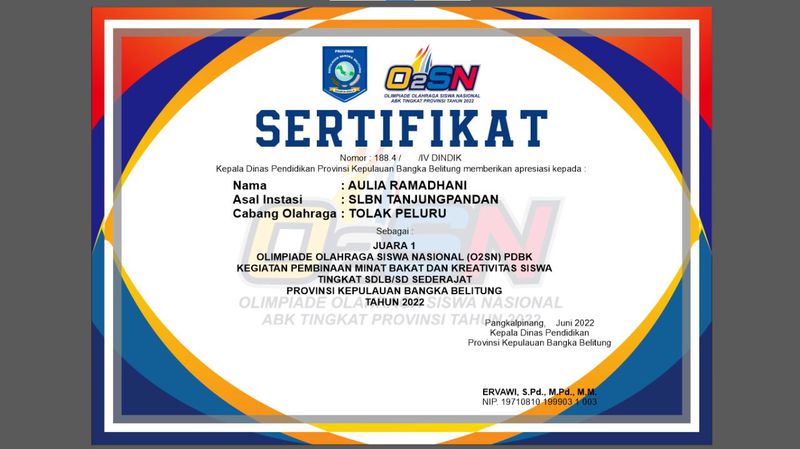 Sertifikat Penghargaan