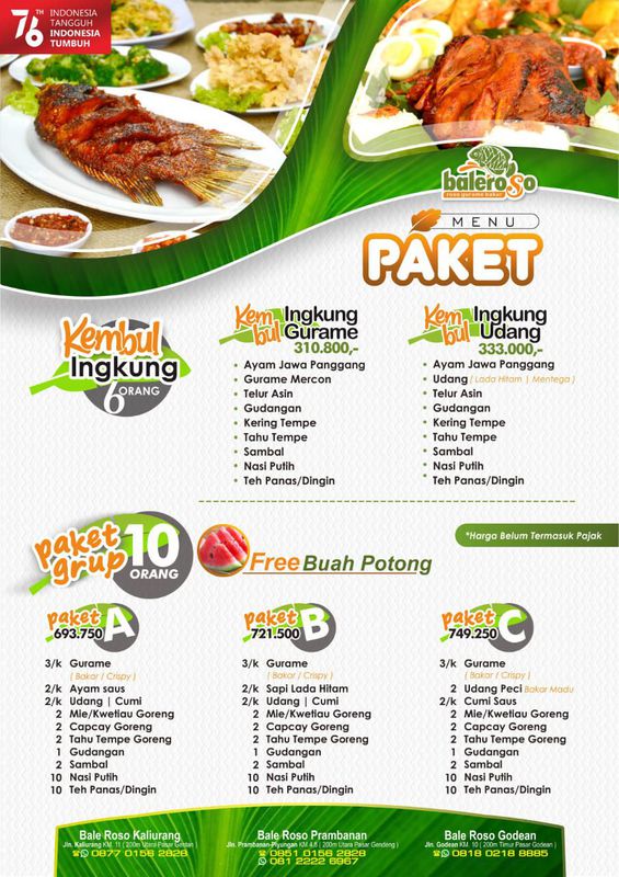 paket kembul ingkung udang ( 6 orang )