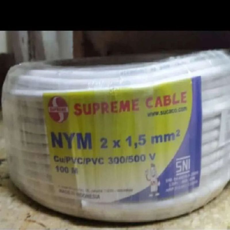 KABEL LISTRIK KAWAT NYM 2 X 1,5 MM @ 50 M / SUPREME