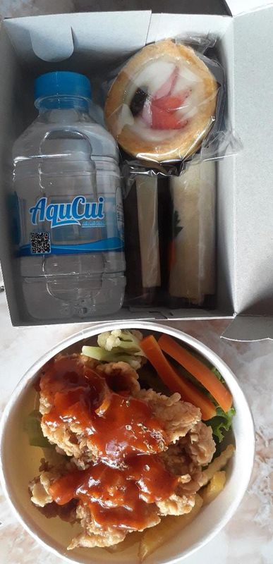 Paket komplit rice bowl + Snack box