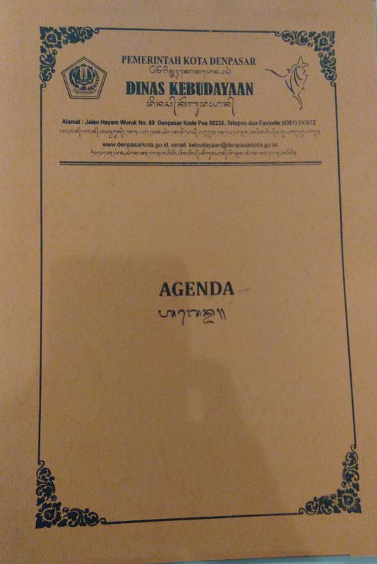 Cetak Map Kop OPD ( Map Agenda ) dinas kebudayaan kota denpasar