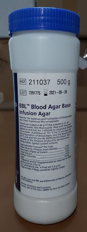 211037 BOTTLE BLOOD AGAR BASE 500G DIFCO