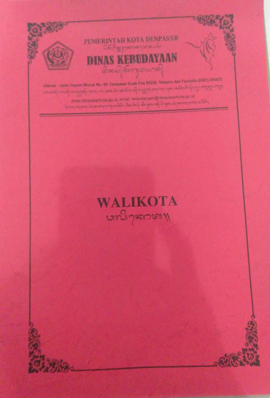 Cetak Map Kop OPD ( Map Walikota ) dinas kebudayaan