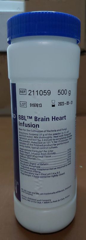 241830 BOTTLE BRAIN HEART INFUSION AGAR 500G DIFCO
