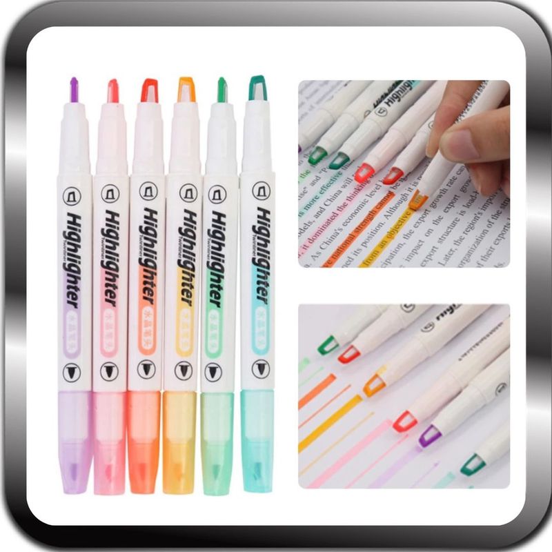 Spidol Highlighter Dua Sisi Bahan Transparan - Transparan 2