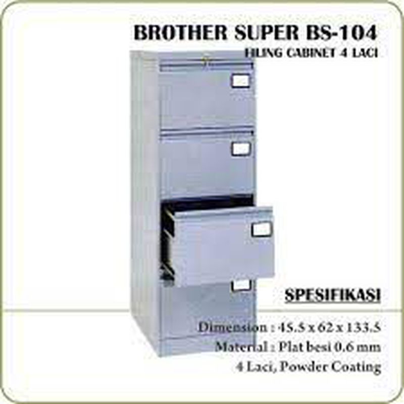 Filling Cabinet 4 Laci Brother Super BS-104 (Harga Termasuk Pajak)