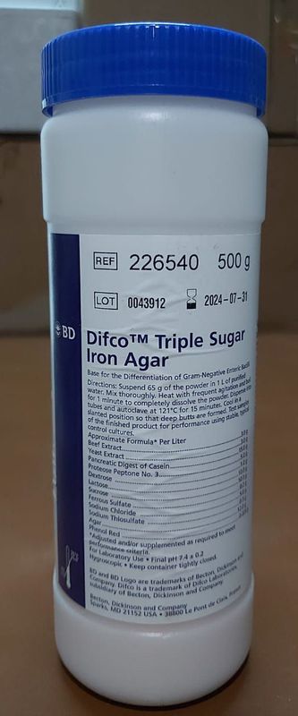 226540 BOTTLE TRIPLE SUGAR IRON AGAR 500G DIFCO