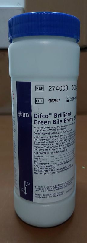 274000 BOTTLE BRILLIANT GREEN BILE 2% 500G DIFCO