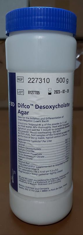 227310 BOTTLE DESOXYCHOLATE AGAR 500G DIFCO